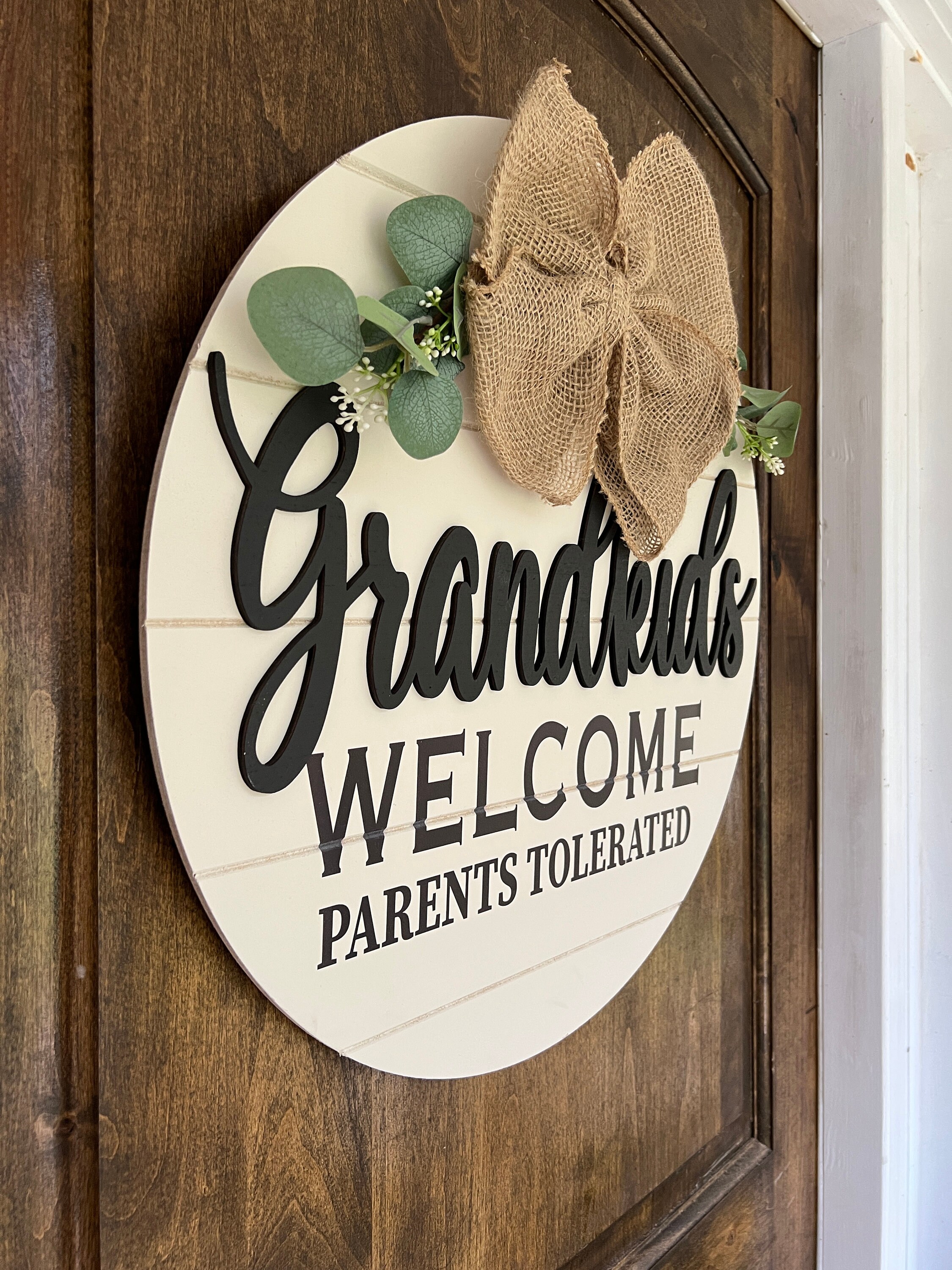 Grandkids Welcome Sign, Funny Grandparents Sign, Grandparents Door Sign ...