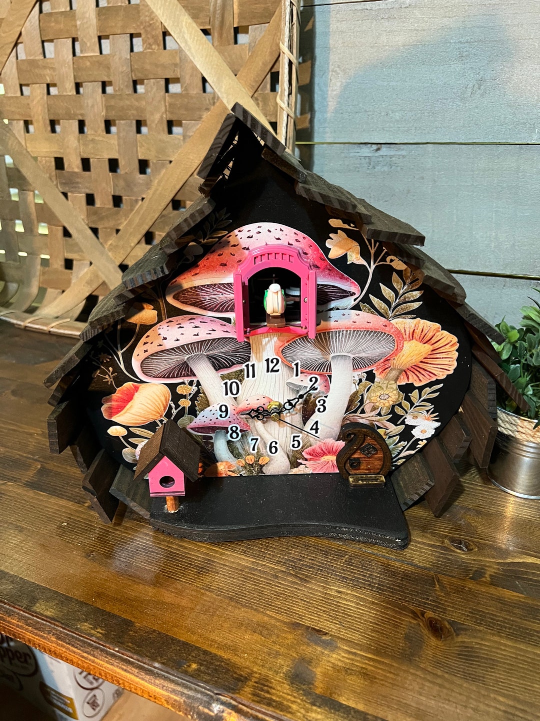 Cuckoo Clock, Unique Cuckoo Clock, Mushroom Decor, Mushroom Clock ...