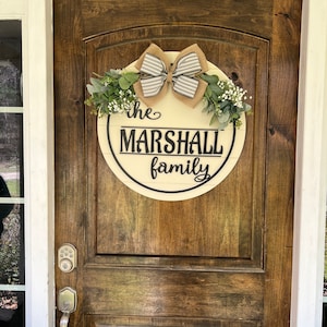 Front Door Decor | Last Name/family | Year Round Wreath | Front Door ...