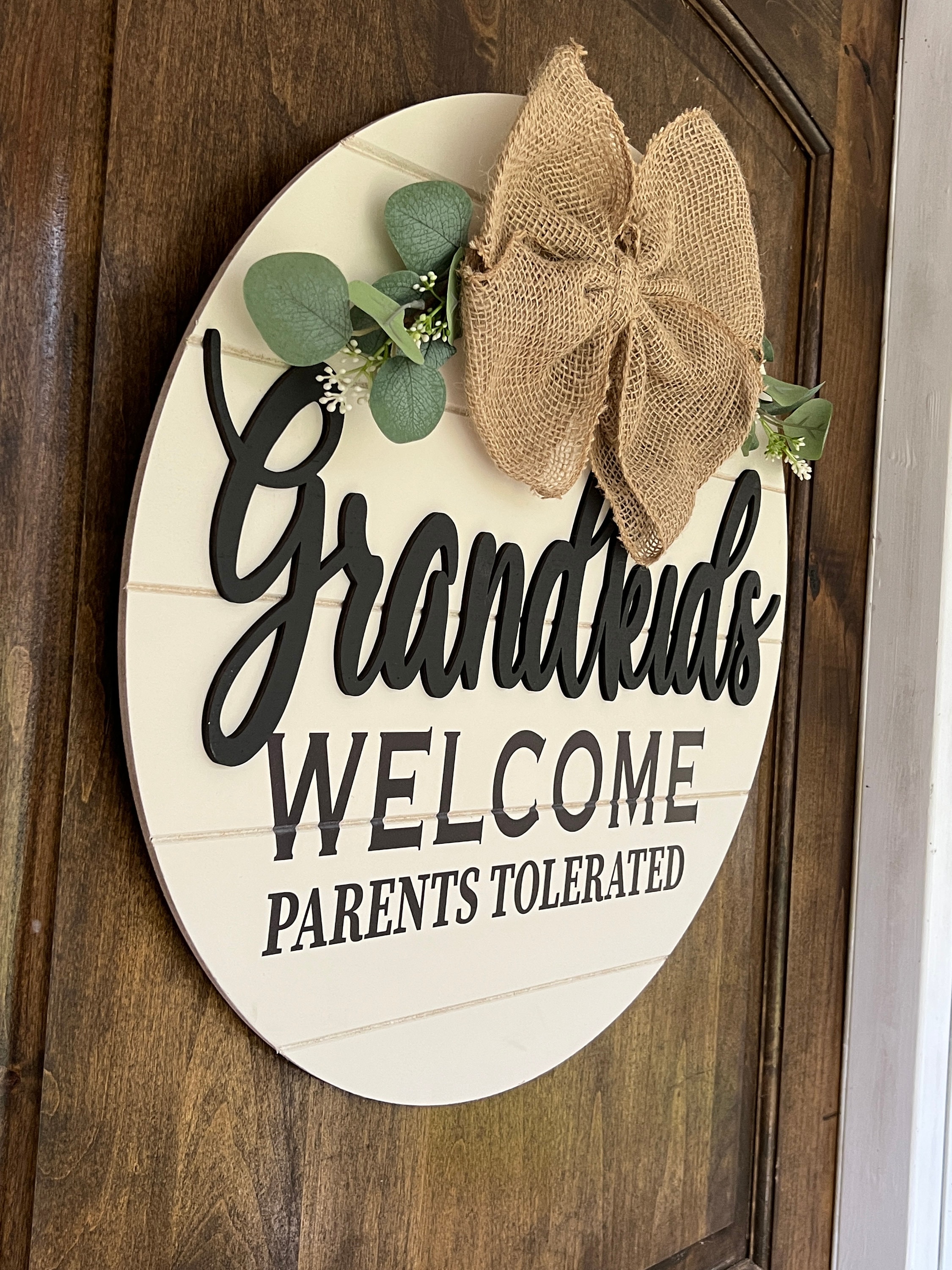 Grandkids Welcome Sign, Funny Grandparents Sign, Grandparents Door Sign ...