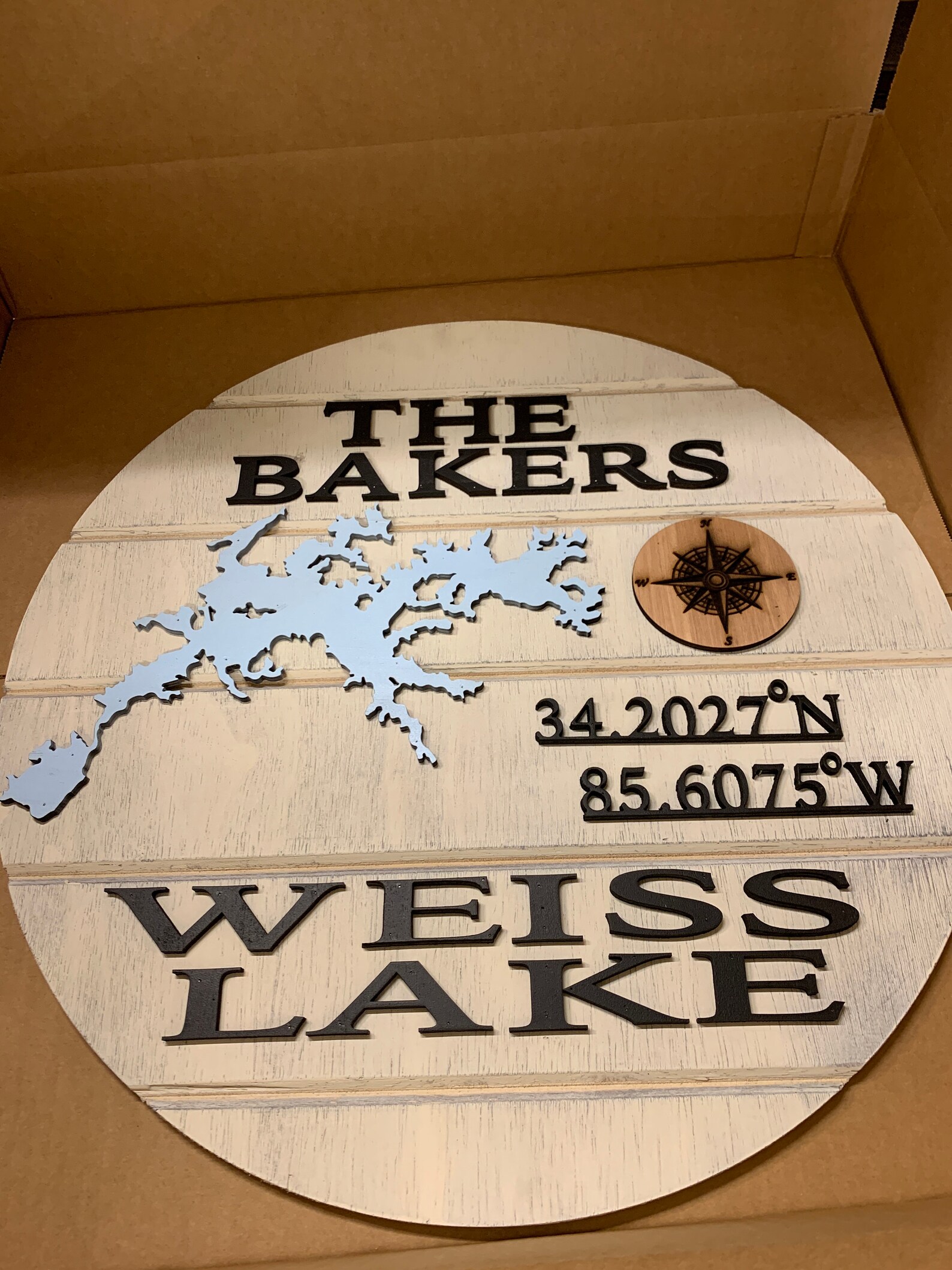 Lake Sign Lake Map Sign Personalized Lake Sign Coordinates | Etsy