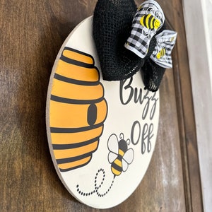Front Door Decor | Funny Door Sign | Bee Sign | Front Door Hanger ...