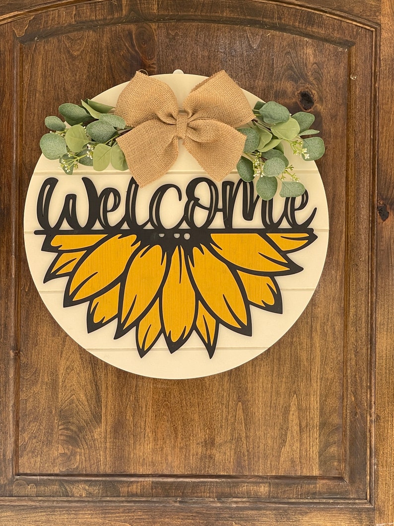 Sunflower Welcome Sign Sunflower Sign Sunflower Decor - Etsy