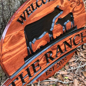 Farm Sign, Ranch Sign, Engraved Cow Sign, Welcome Sign, Farm Decor ...