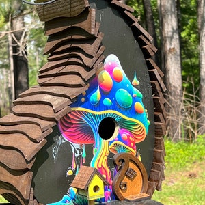 BIRDHOUSE, Funky Birdhouse, Mushroom Birdhouse, Unique Birdhouse, Large ...