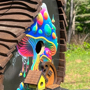 BIRDHOUSE, Funky Birdhouse, Mushroom Birdhouse, Unique Birdhouse, Large ...