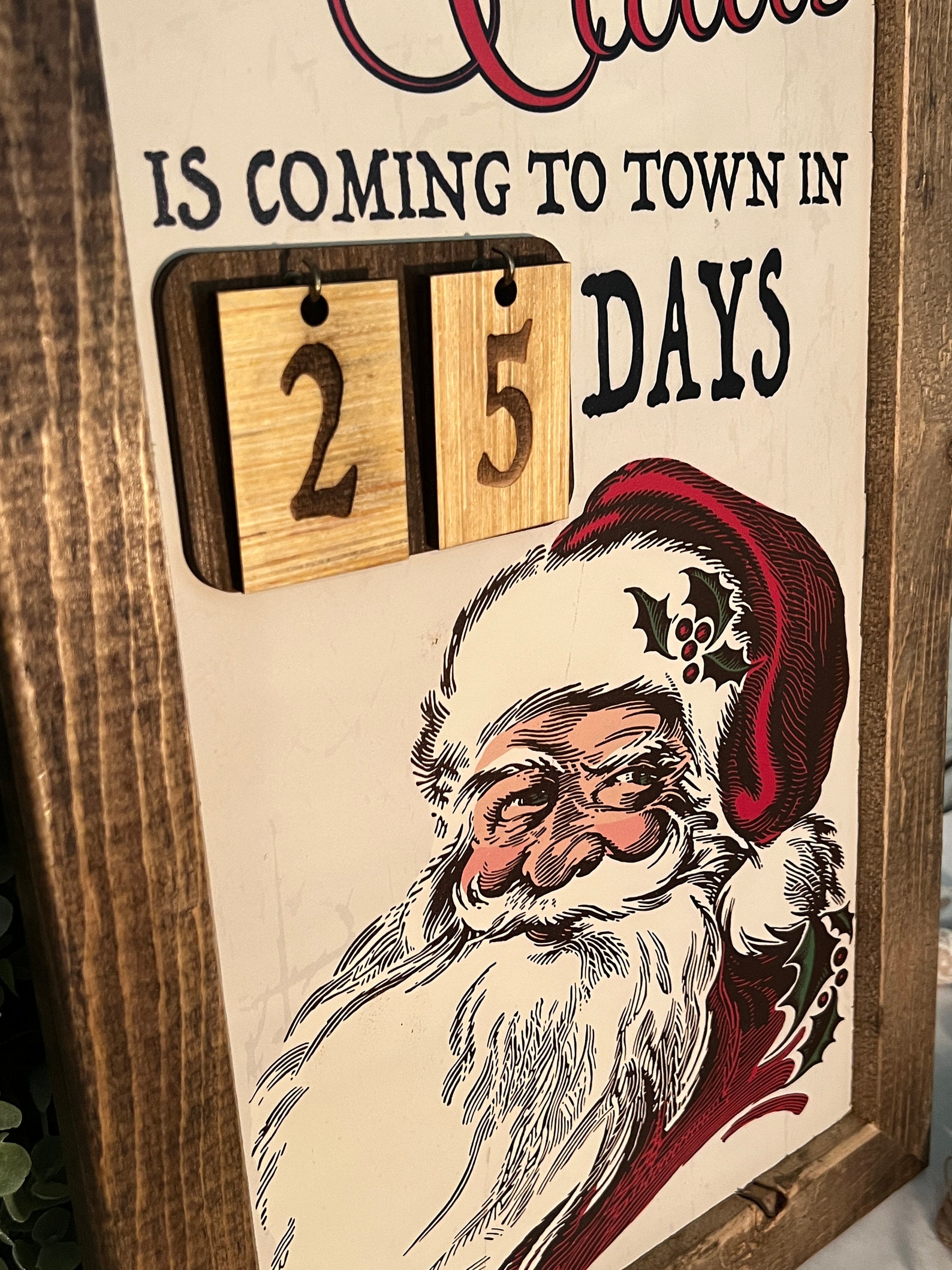 Christmas Countdown Santa Countdown Advent Calendar Holiday - Etsy