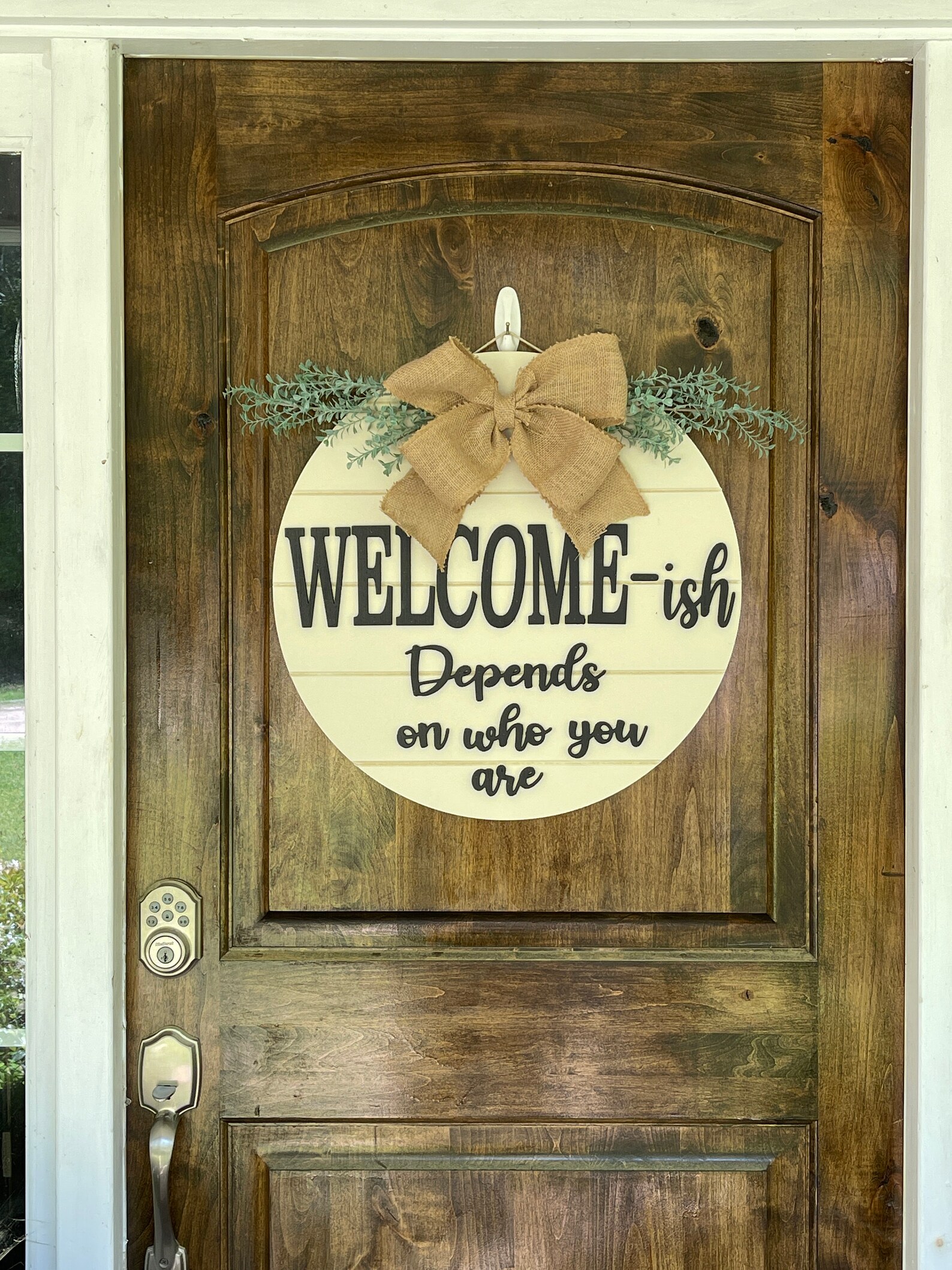 Door Sign Funny Door Sign Front Door Sign Welcome Door | Etsy