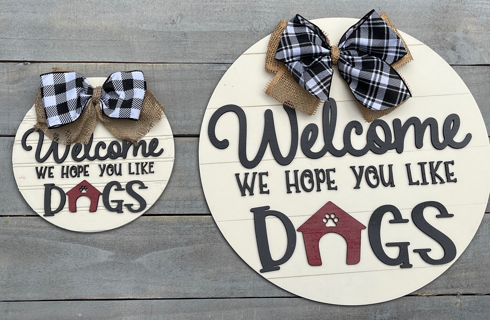 Dogs Welcome Sign, Dog Door Sign, Hope You Like Dogs Sign, Dog Door ...