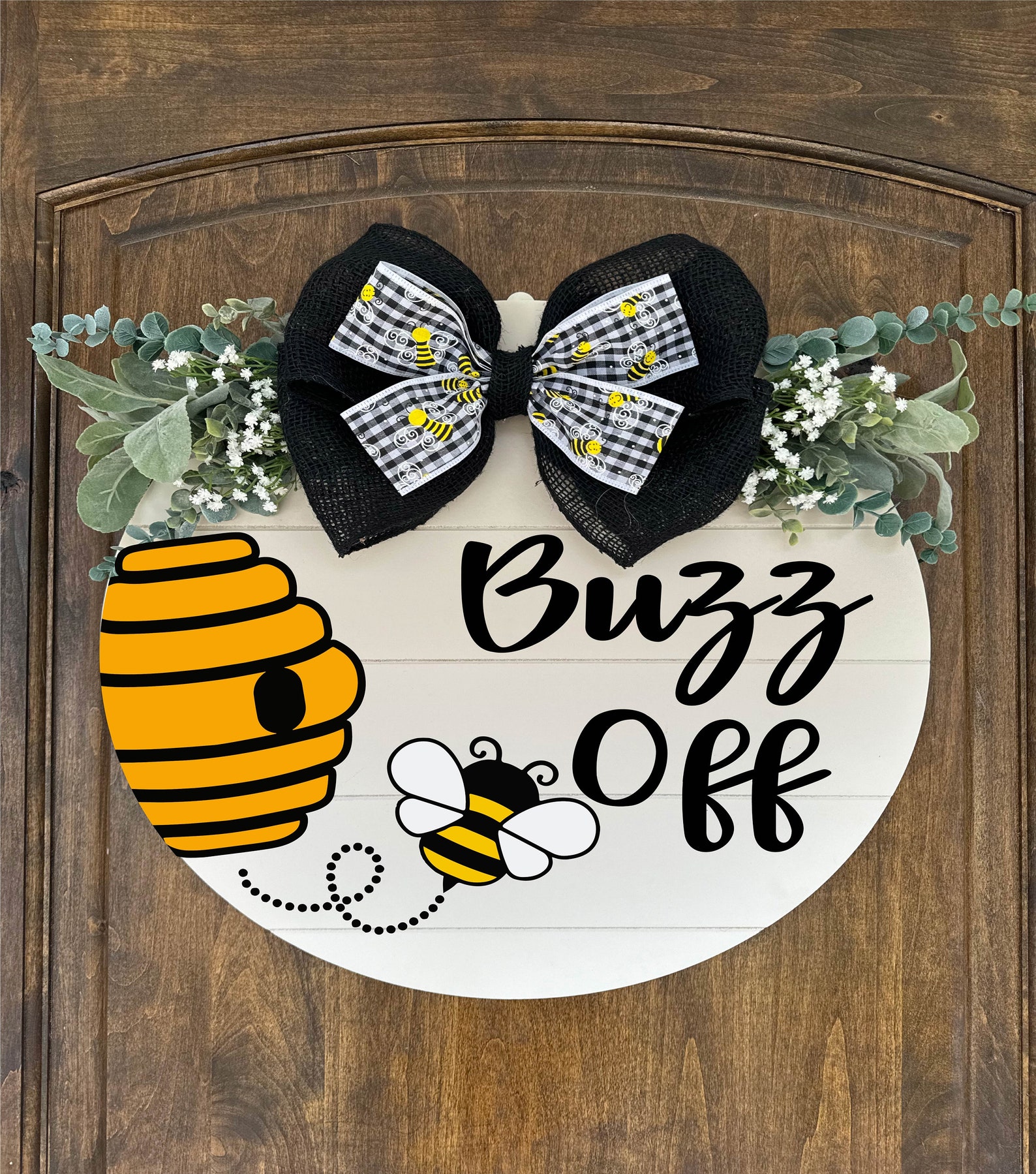 Front Door Decor Funny Door Sign Bee Sign Front Door Hanger Front Door ...