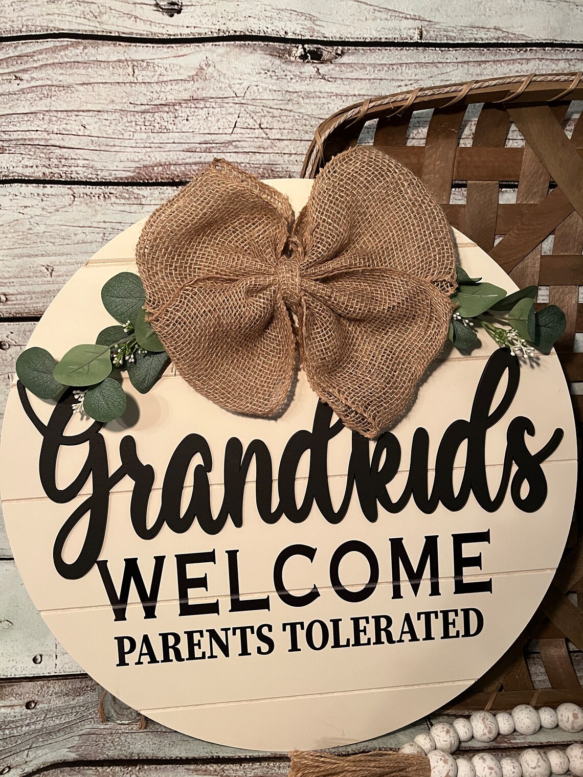 Grandkids Welcome Sign, Funny Grandparents Sign, Grandparents Door Sign ...
