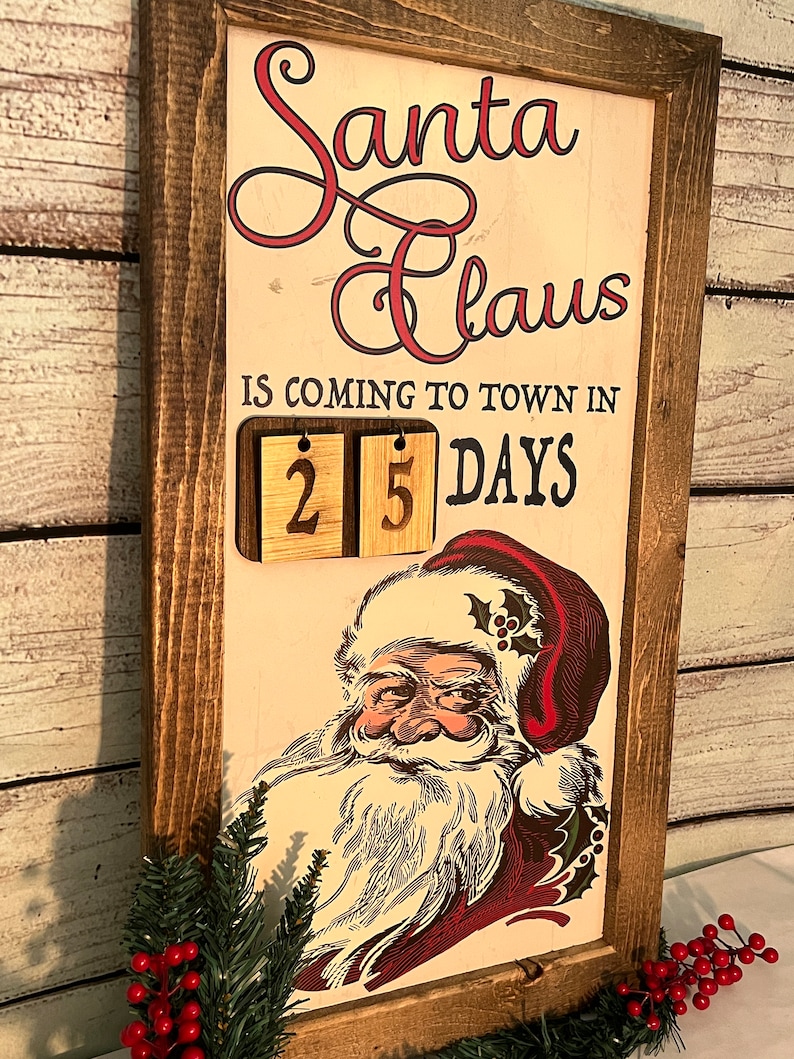 Christmas Countdown Santa Countdown Advent Calendar Holiday - Etsy