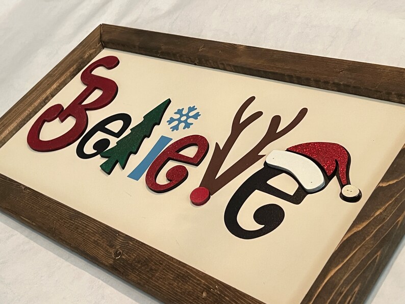 Believe Christmas Sign, Believe Sign, Christmas Decor, Holiday Believe ...
