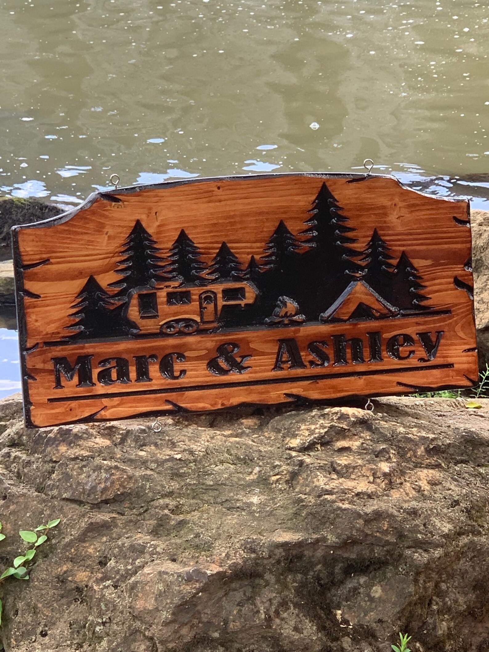 Engraved Camper Sign/ Personalized Camper Sign/ Camper Sign/ Campground ...