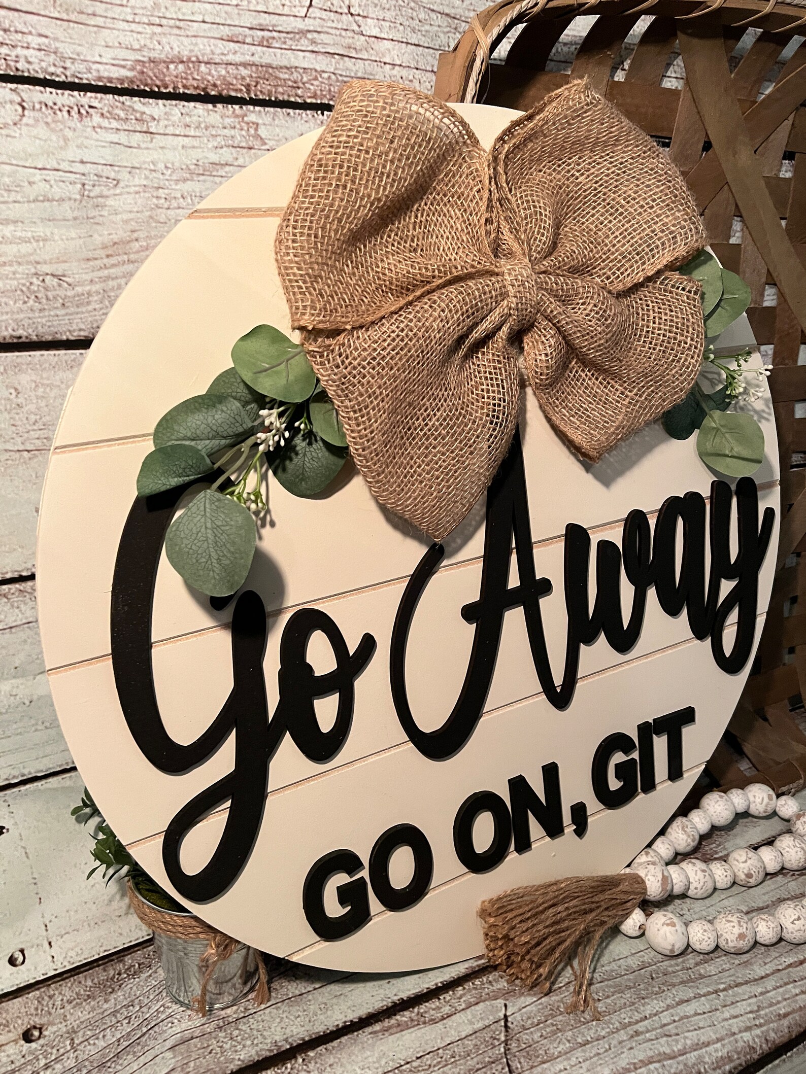 Funny Door Sign, Go Away Door Sign, Go Away, Go on Git Sign, Funny Door ...