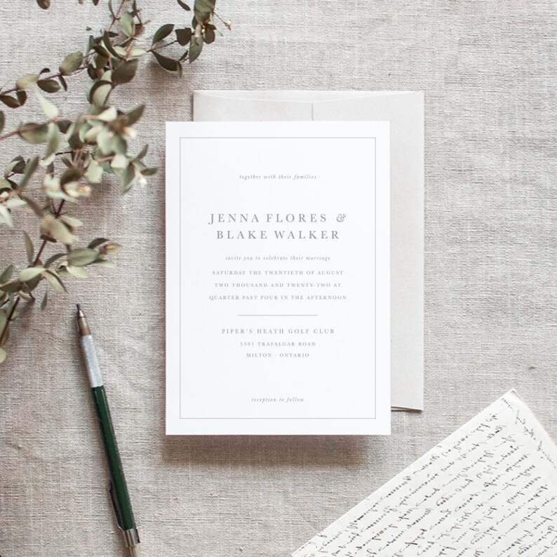 Laurel Menu Wedding Bridal Baby Shower Event Cards - Etsy