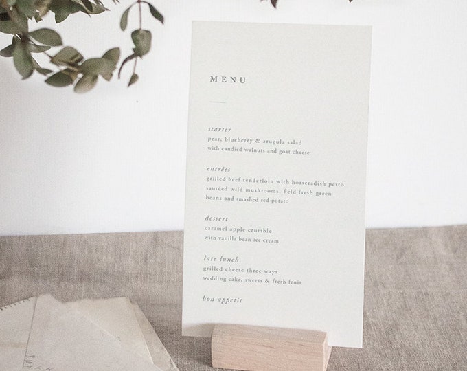 Laurel Menu | Wedding, Bridal, Baby Shower, Event Cards - Etsy