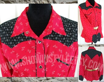 Red Western Shirt - Etsy