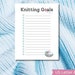 Knitting to Do List Goal Tracker Knitting Printable Project Tracker ...