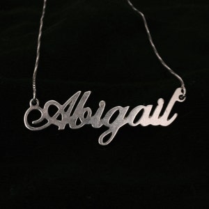 A 17" "abigail" Monogram Charm Necklace - Box Chain / Sterling Silver ...