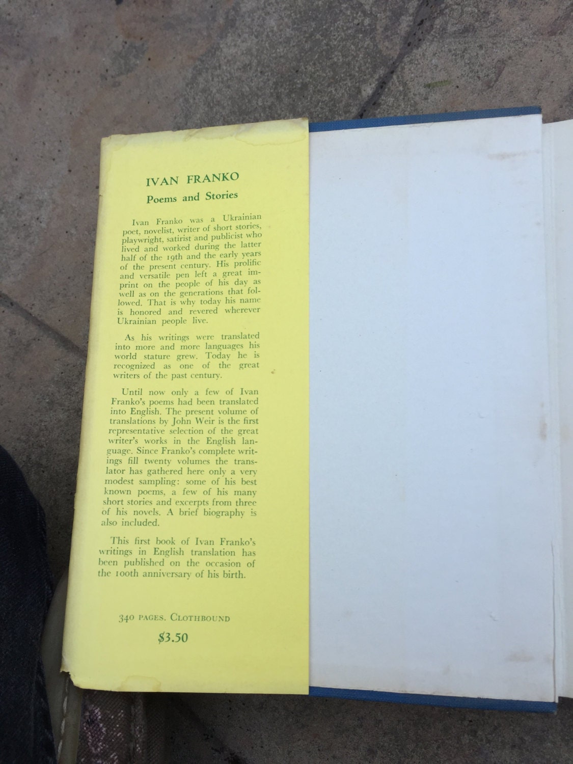 Ivan Franko Poems and Stories - Translated by John Weir, published by ...