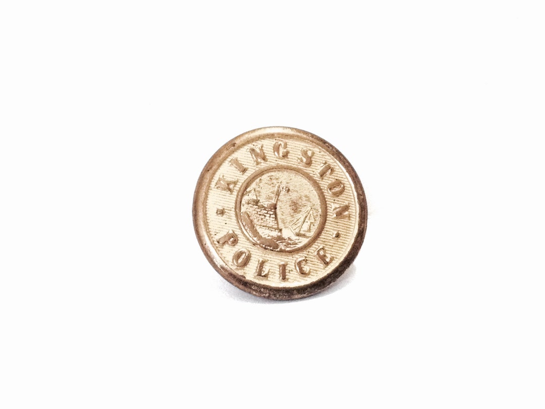 A Mid-century Superior Quality Kingston NY Police Brass Uniform Button ...