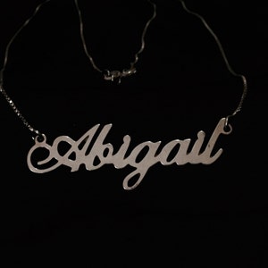 A 17" "abigail" Monogram Charm Necklace - Box Chain / Sterling Silver ...