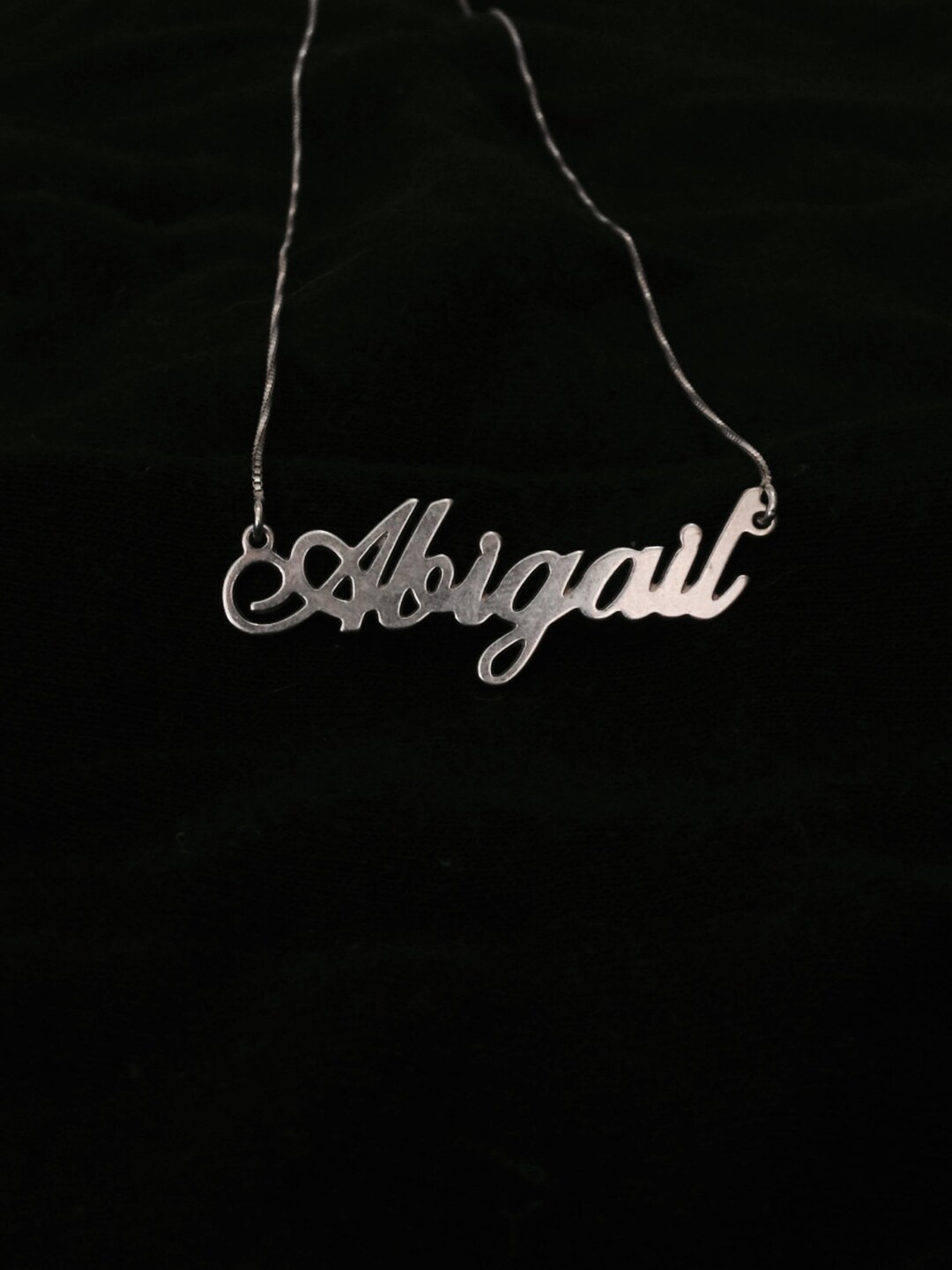A 17" "abigail" Monogram Charm Necklace - Box Chain / Sterling Silver ...