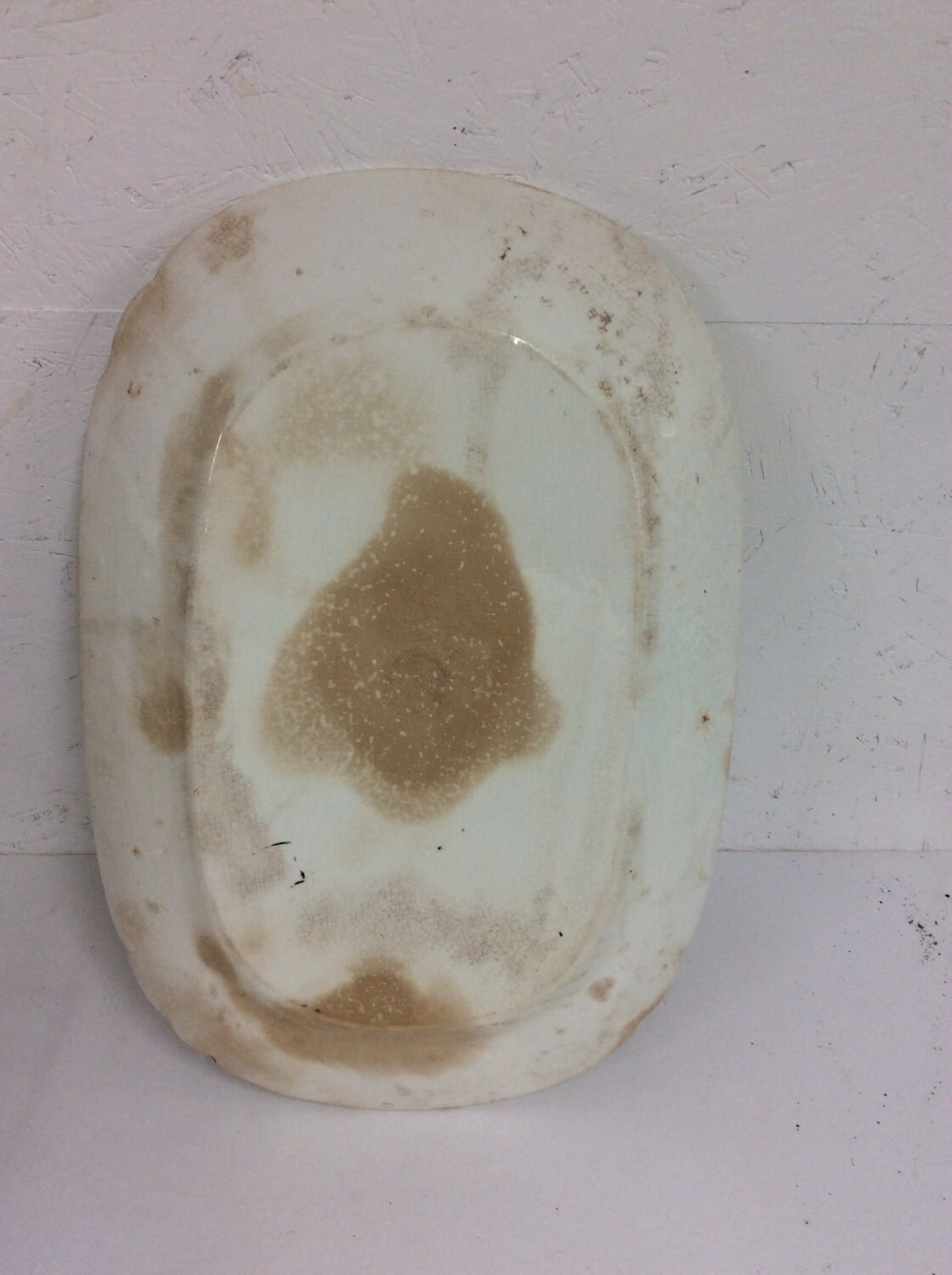 Antique White Ceramic Floral Pattern Dish with One Chip, Unique Antique ...