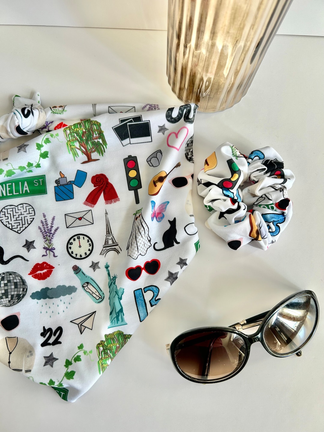Eras Tour Pet Bandana & Matching Scrunchie: Swiftie Dog Cat Accessories ...