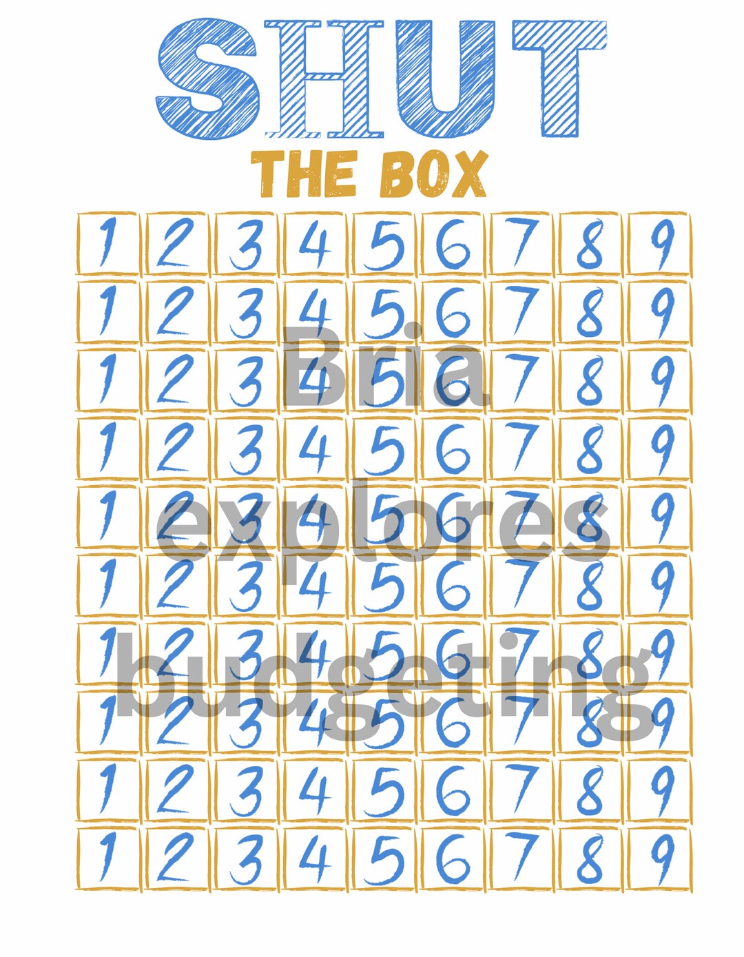 B2S Shut the Box Savings Challenge Game - Etsy