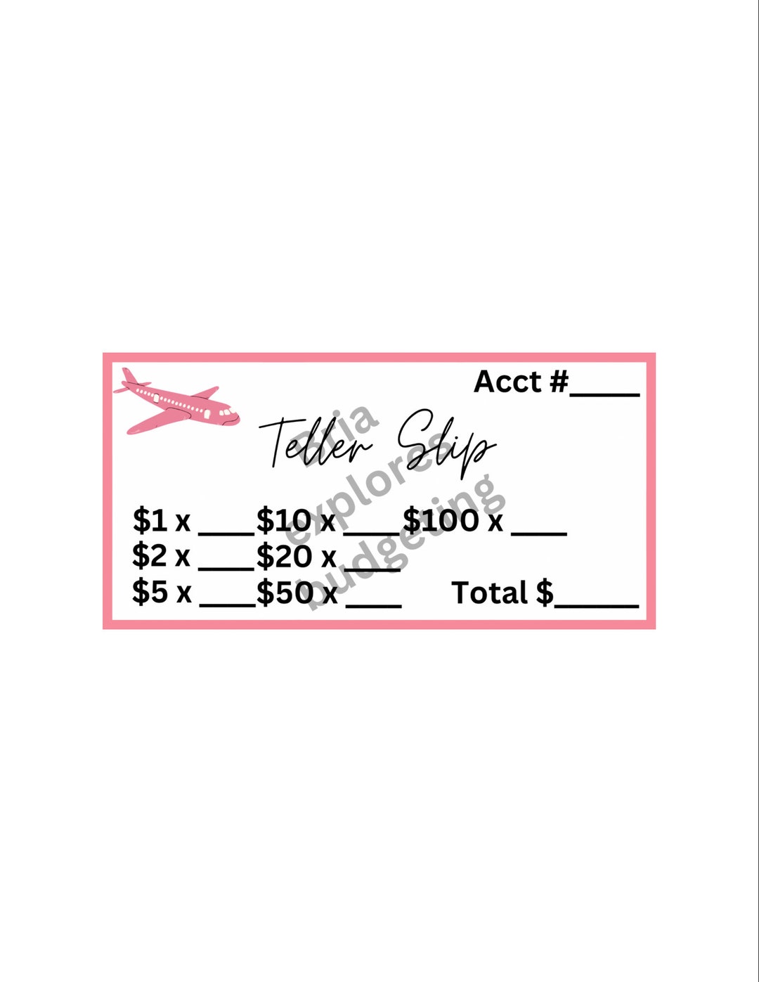 Teller Slip | Digital Download - Etsy
