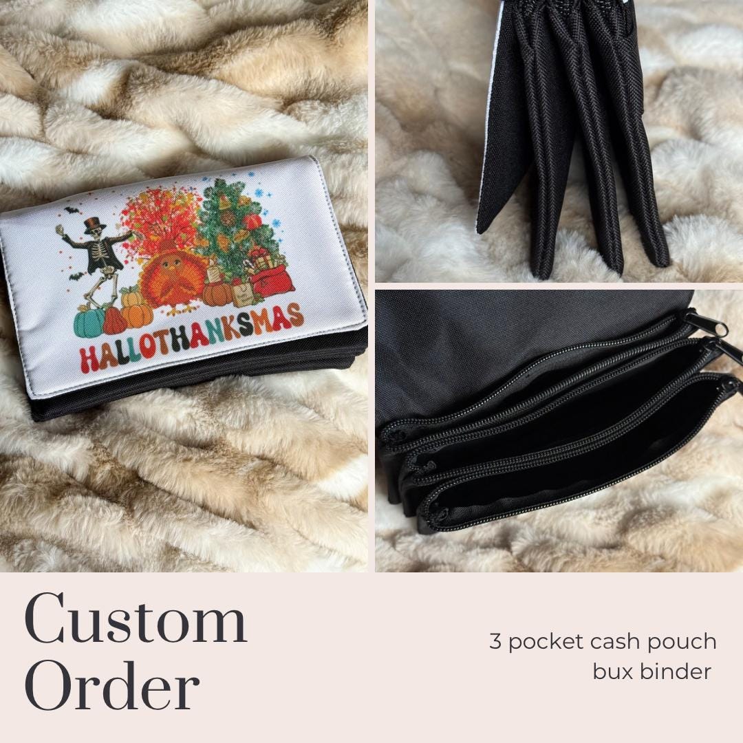 Bux Binder- 3 Pocket Cash Pouch- Custom Orders - Etsy