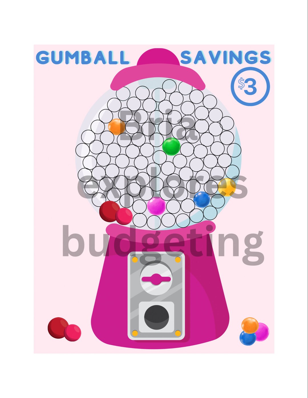 Gumball Savings Challenge - Etsy