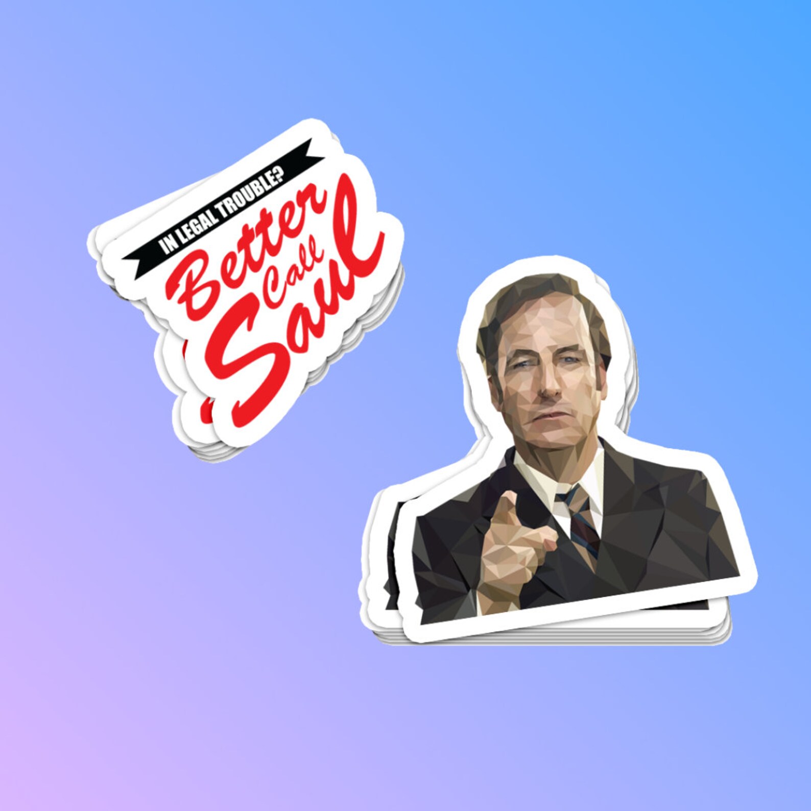 Breaking Bad Saul Goodman Poly Art Sticker Pack Los Pollo | Etsy