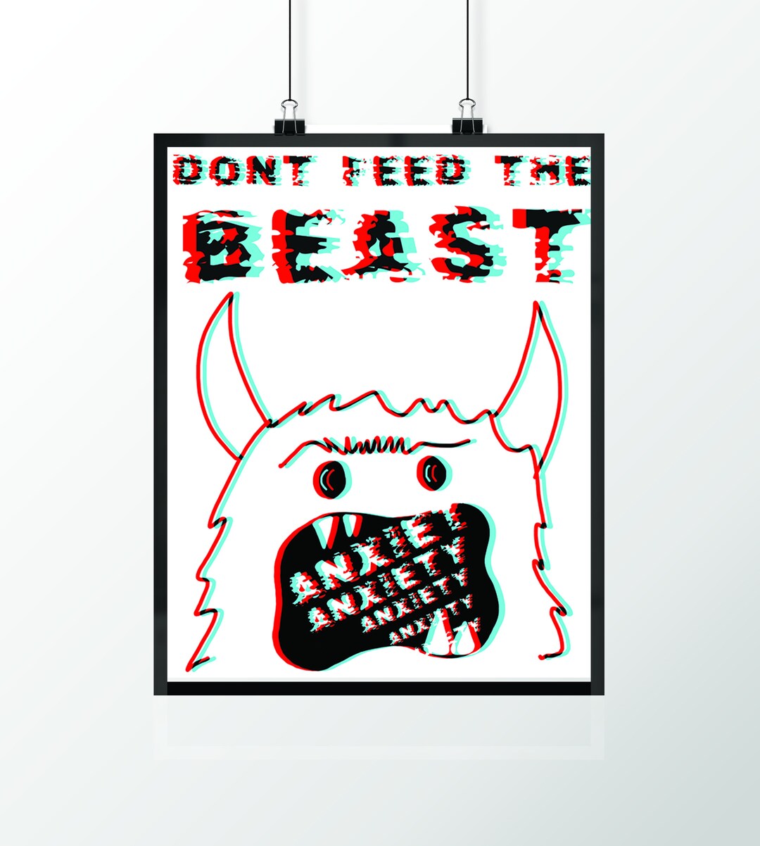 Don't Feed the Beast 3D Poster/mental Health - Etsy