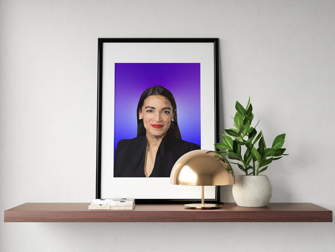 Alexandria Ocasio-cortez Poly Art Portrait/feminist Poster/mujer ...