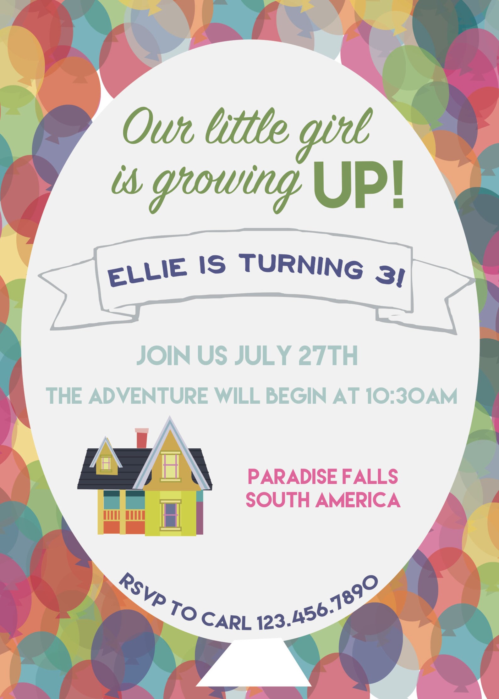 UP Themed Birthday Party Invitation and Thank You Cards - Etsy