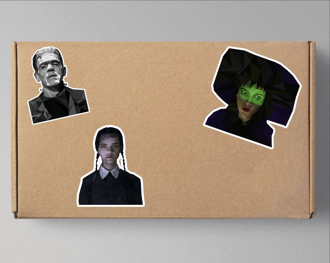 Wednesday Addams Poly Art Sticker/spooky Sticker/halloween Decal for ...