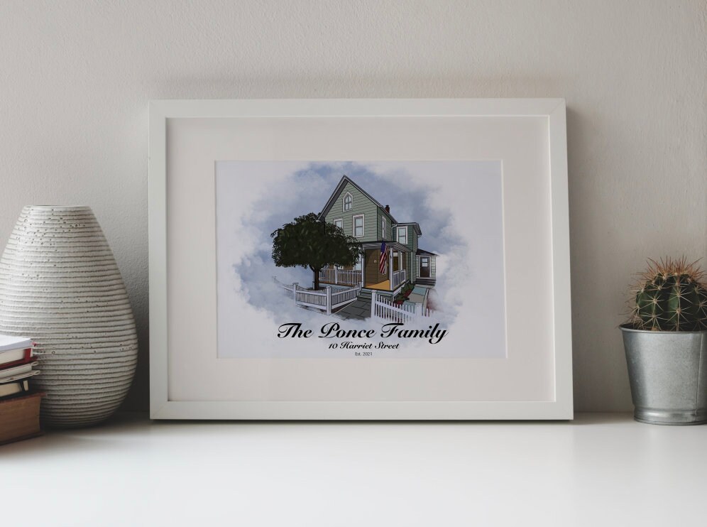 Drawing & Illustration Art & Collectibles First Home Illustration ...