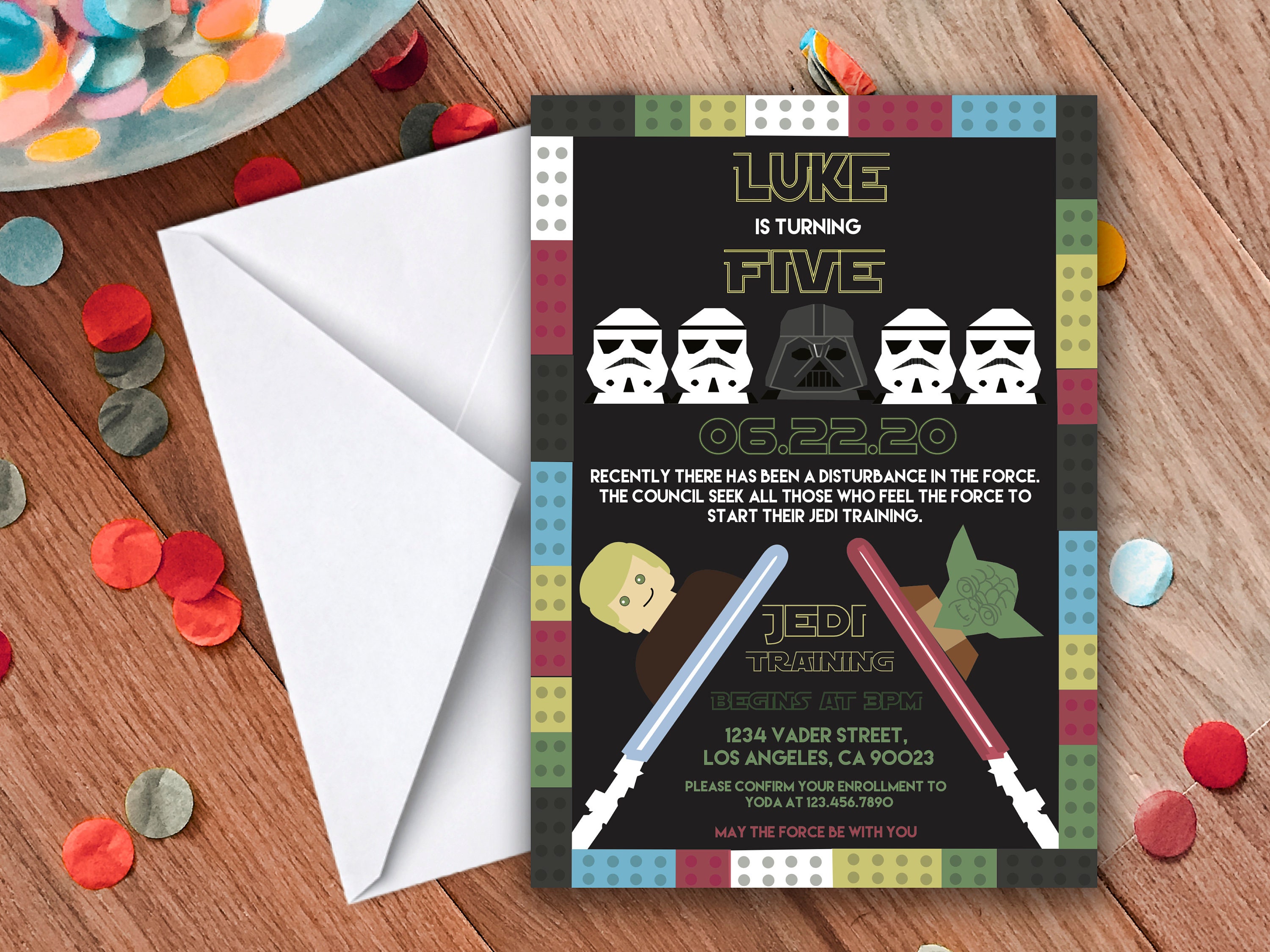 Lego Star Wars Invitations