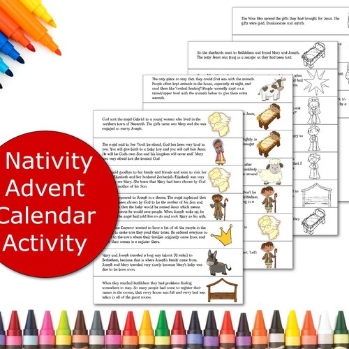 Nativity Advent Calendar Printable Christmas Activity for - Etsy