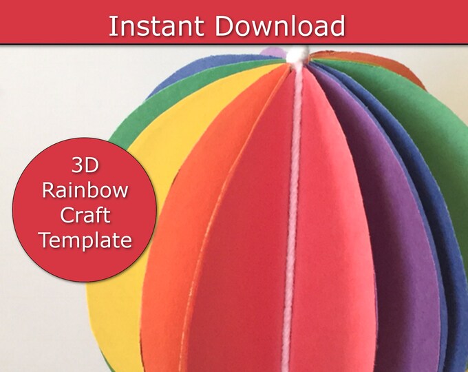 3D Rainbow Craft Template to Help Kids Learn Rainbow Colors, Printable ...
