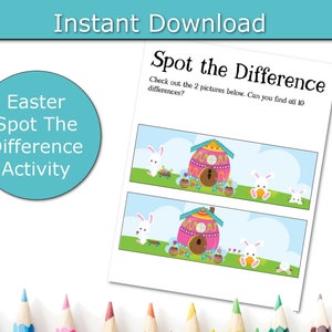 Easter Spot the Difference, Easy Find the Difference Activity for ...