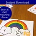Short E Sounds Rainbow CVC Words Matching Game for Homeschooling ...