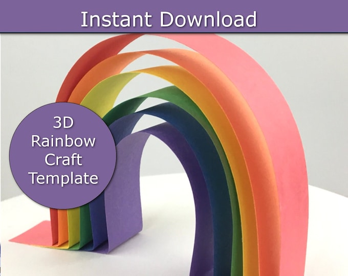 Rainbow Flower Craft Template, Printable Kids Craft, Easy Flower ...
