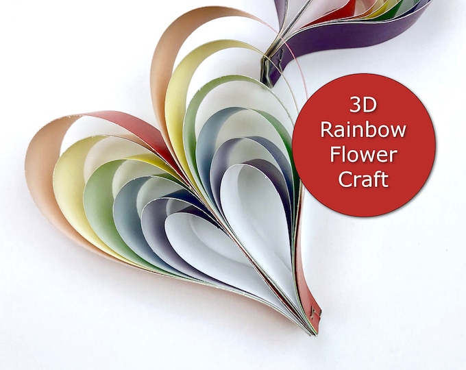 Rainbow Flower Craft Template, Printable Kids Craft, Easy Flower ...