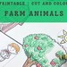 Farm Animal Cut and Color, Printable Kids Craft, Easy Farm Craft for ...