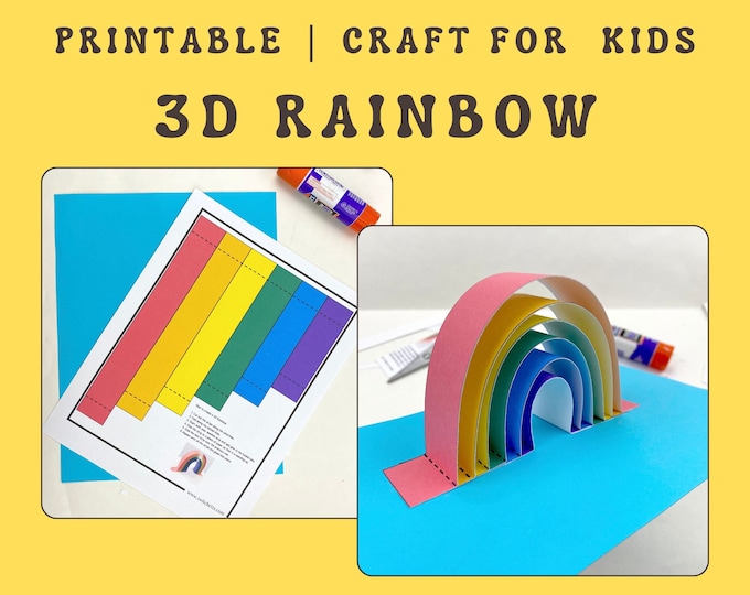 Rainbow Flower Craft Template, Printable Kids Craft, Easy Flower ...