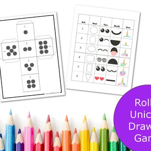 Unicorn Game, Roll a Unicorn, Party Game, Classroom Game, Drawing ...